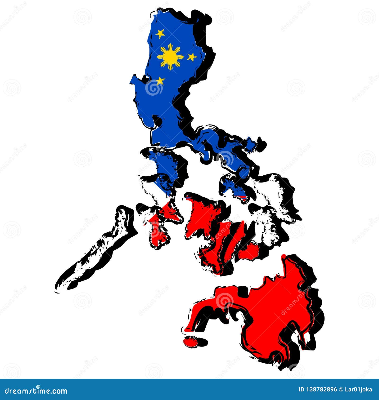 Mapa De Filipinas Con La Bandera Ilustración del Vector - Ilustración ...