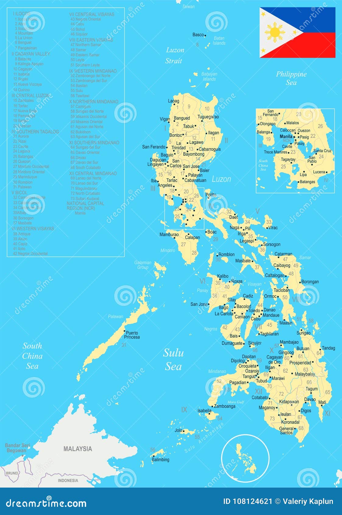 Mapa De Filipinas - Ejemplo Detallado Del Vector Stock de ilustración ...