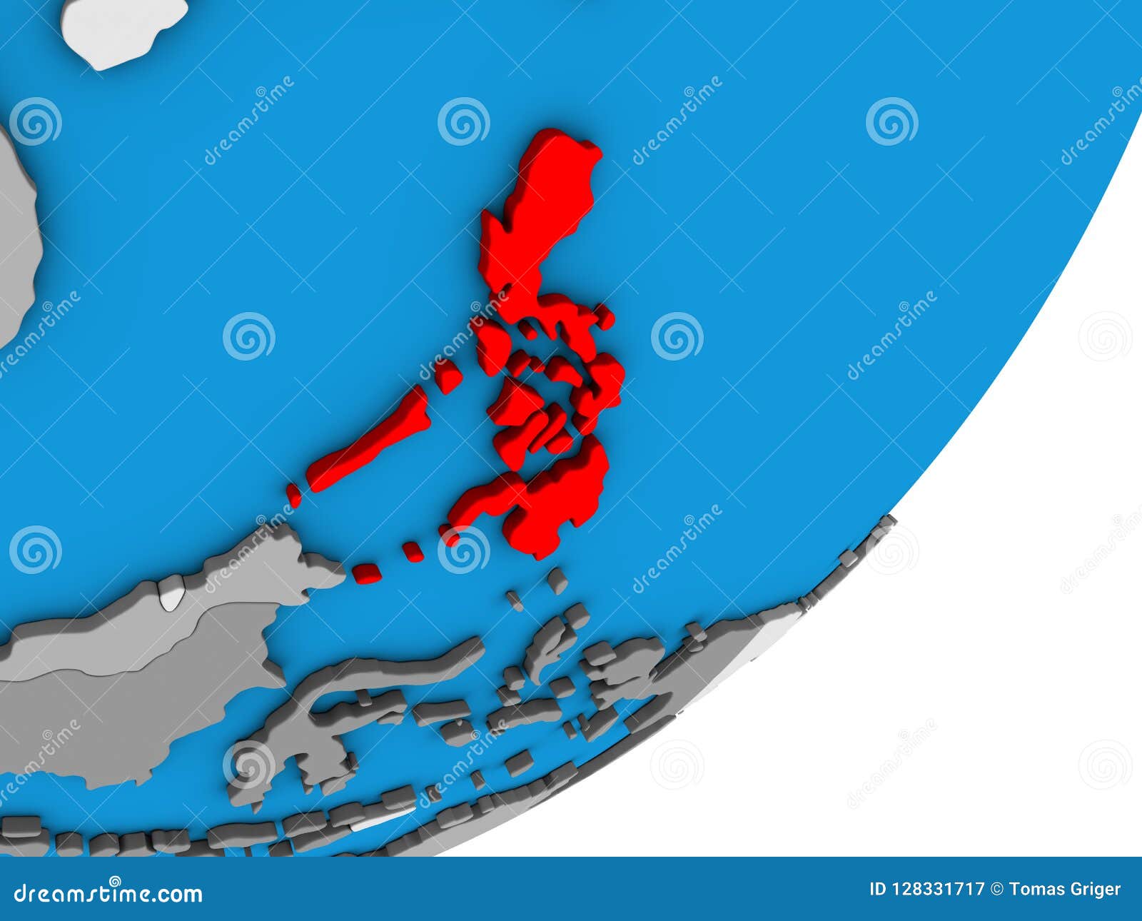 Mapa De Filipinas En El Globo 3D Stock de ilustración - Ilustración de ...