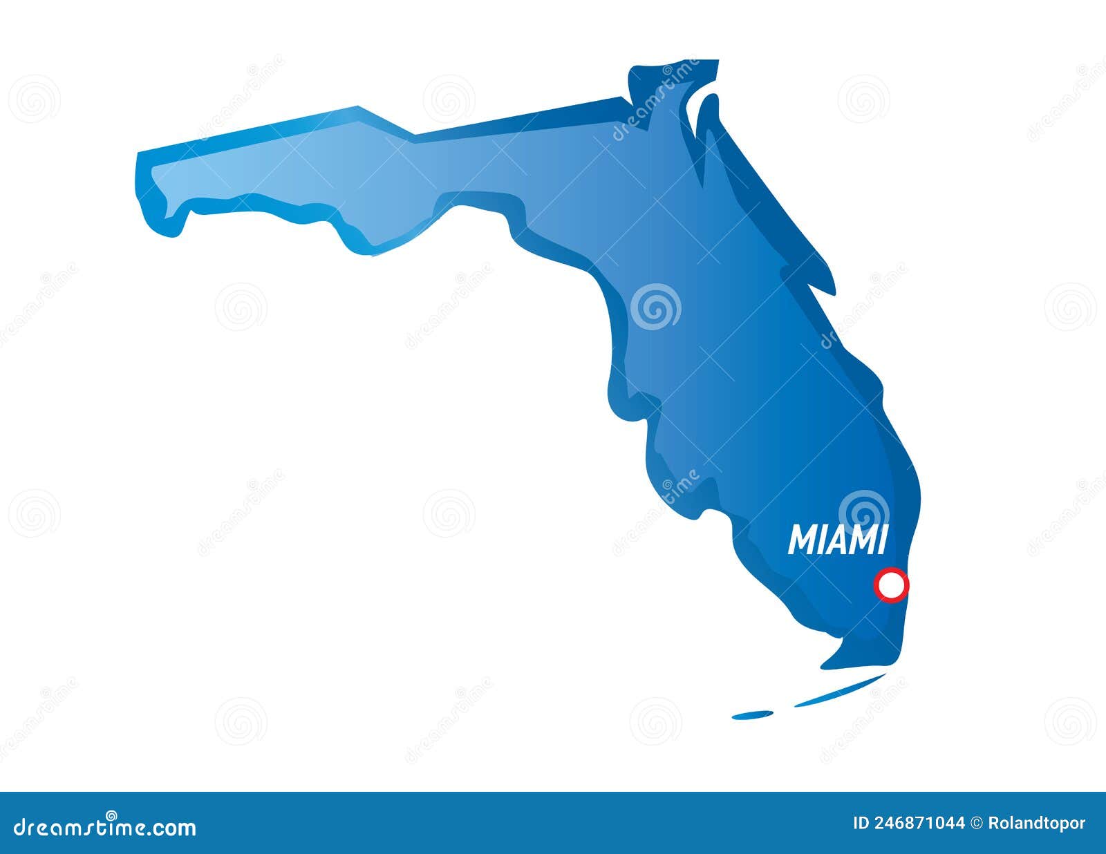 Mapa De Florida Y Miami. Pasos De Esquema Stock de ilustración ...