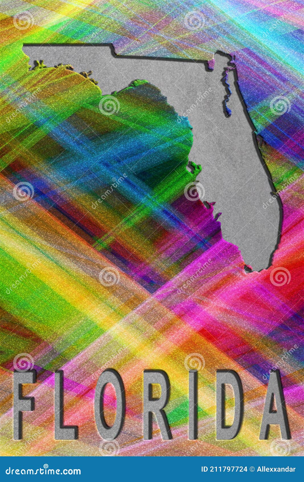 Mapa De Fondo De Color Florida Stock de ilustración - Ilustración de ...