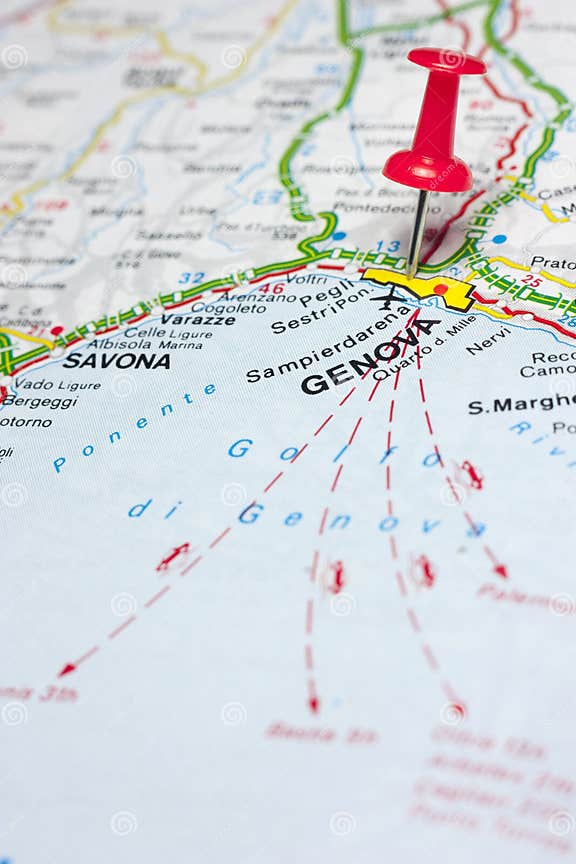 Mapa de Génova Italia imagen de archivo. Imagen de lugar - 53874997