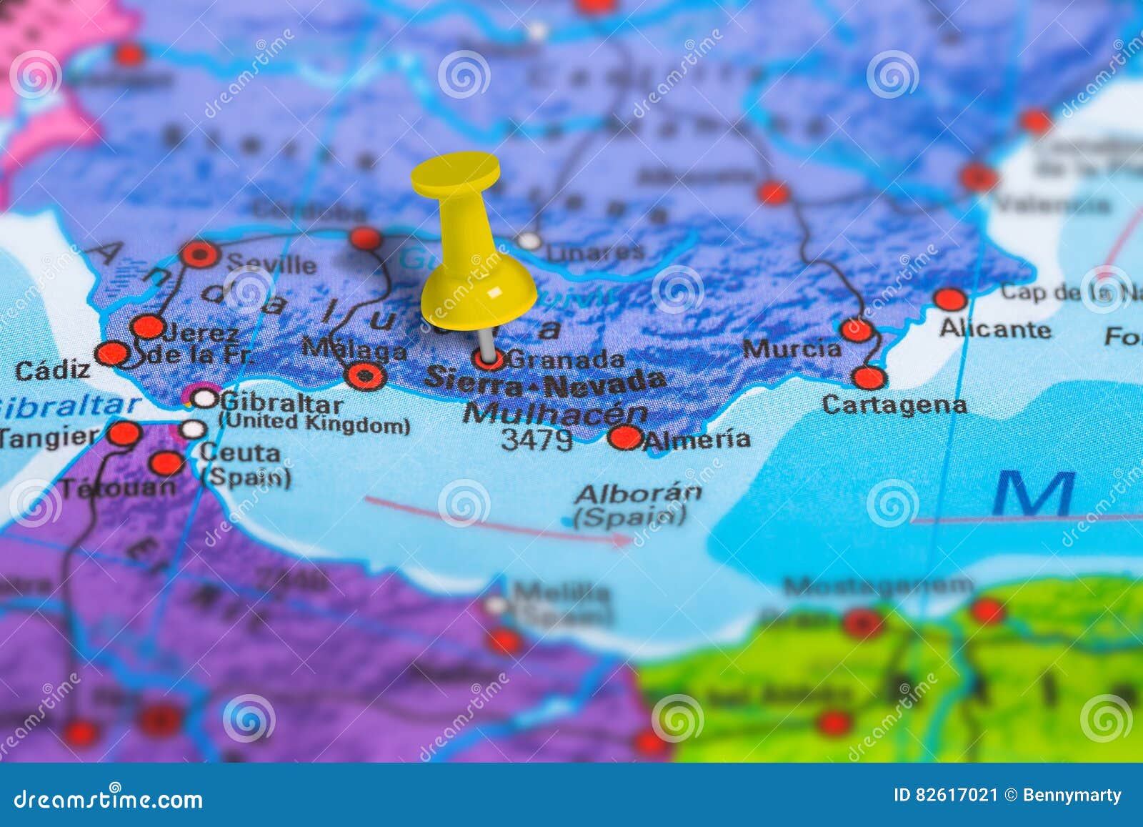 Mapa de Granada España imagen de archivo. Imagen de europa - 82617021