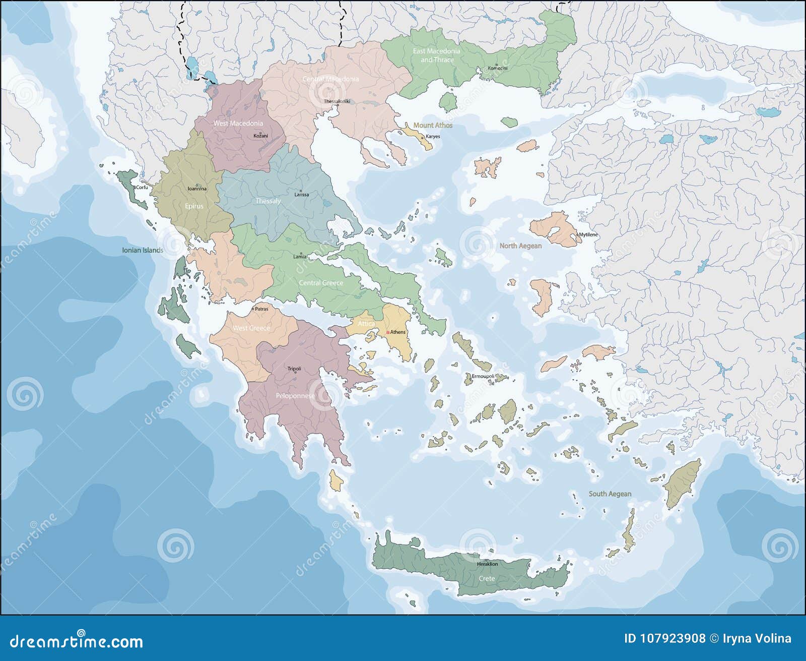 Mapa de Greece ilustração do vetor. Ilustração de console - 107923908
