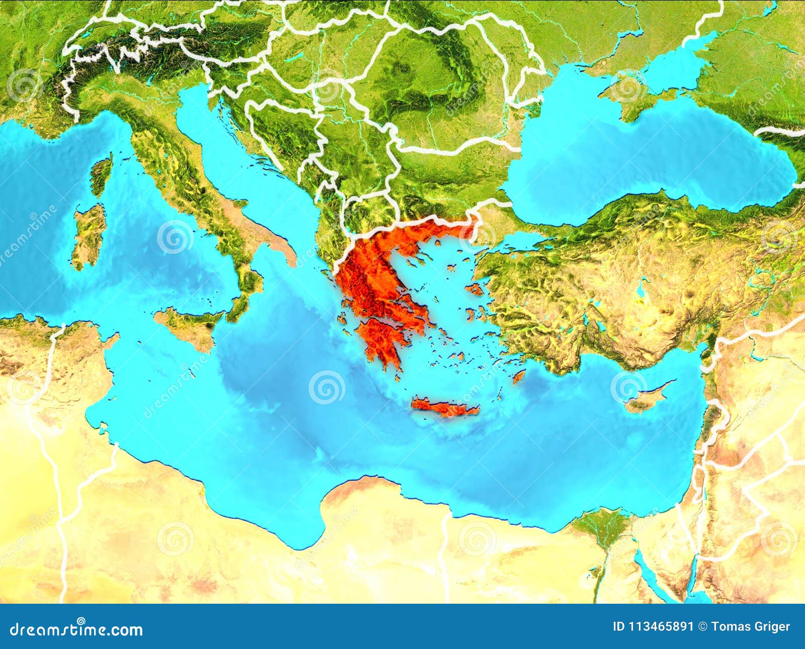 Mapa de Greece ilustração stock. Ilustração de internacional - 113465891