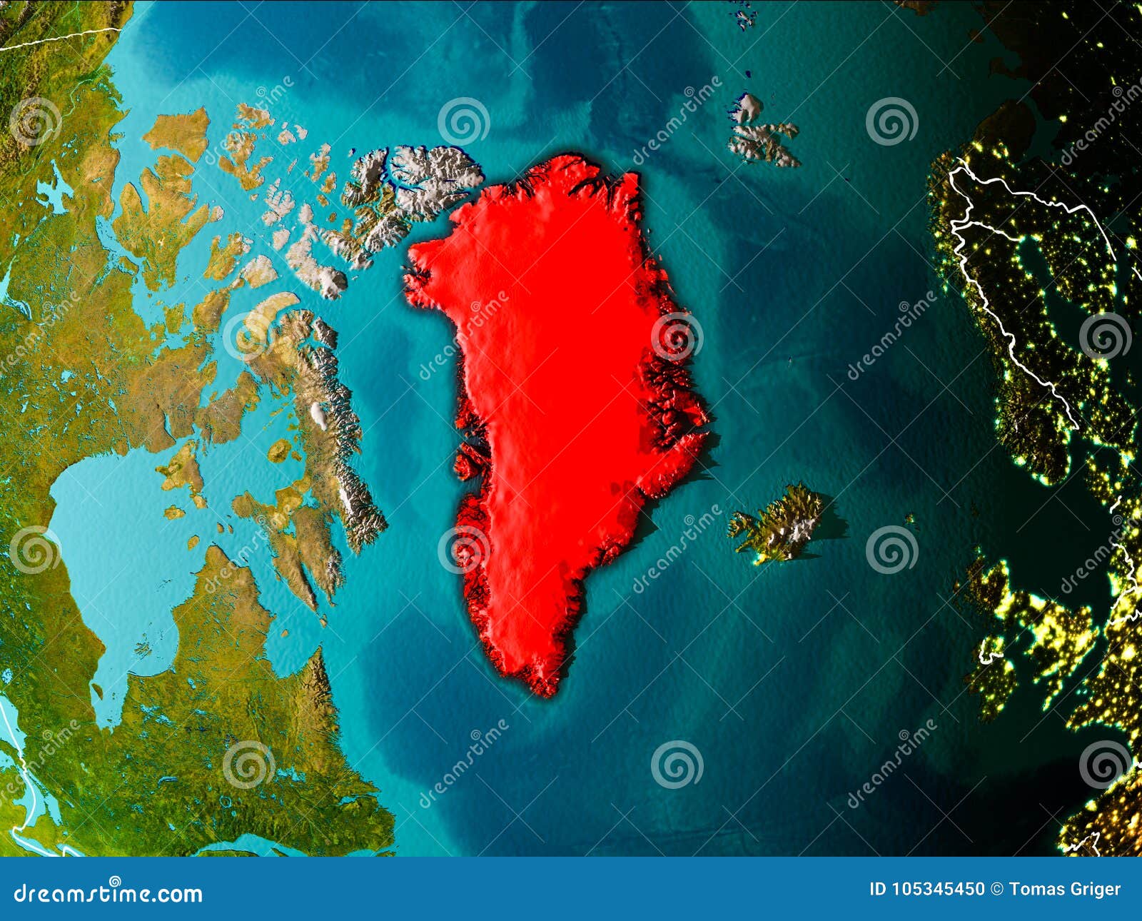 Mapa De Groenlandia En La Tierra Stock de ilustración - Ilustración de ...