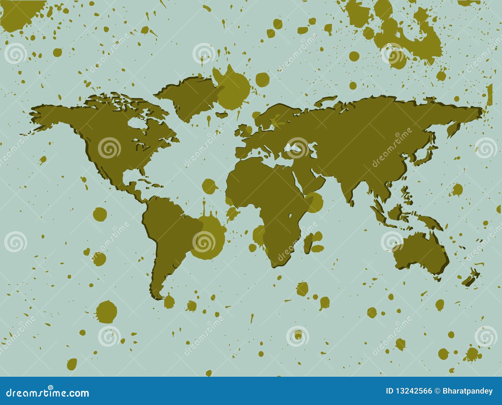 Mapa De Grunge Do Mundo Na Cor Ilustração do Vetor - Ilustração de ...