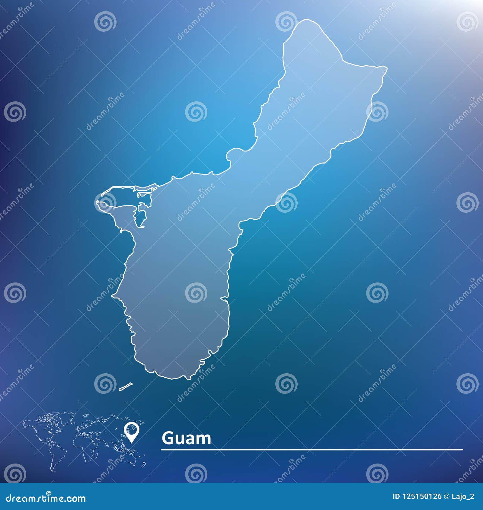 Mapa de Guam ilustración del vector. Ilustración de muestra - 125150126