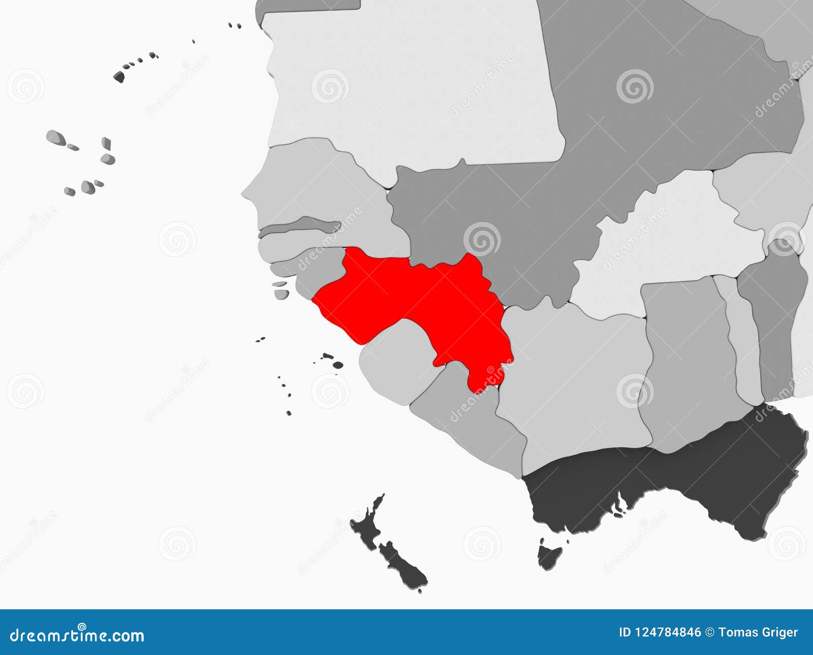Mapa de Guinea stock de ilustración. Ilustración de guinea - 124784846