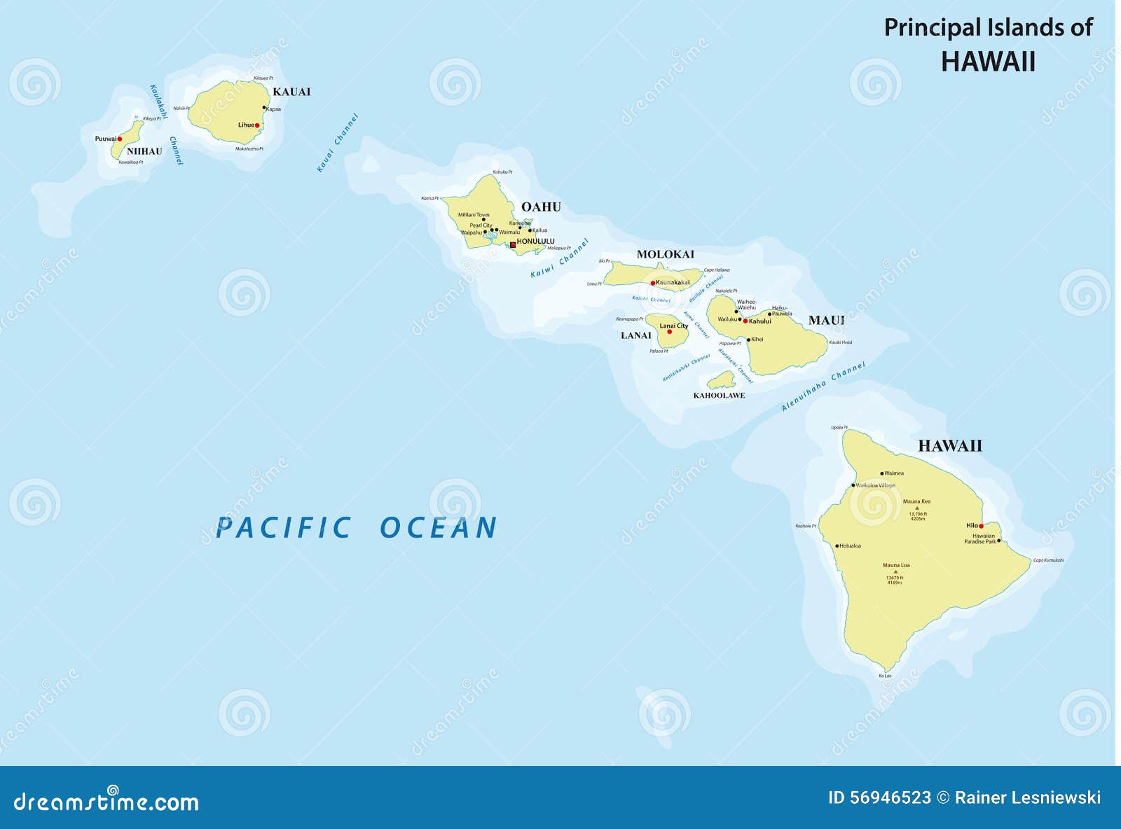 Mapa de Hawaii stock de ilustración. Ilustración de silueta - 56946523