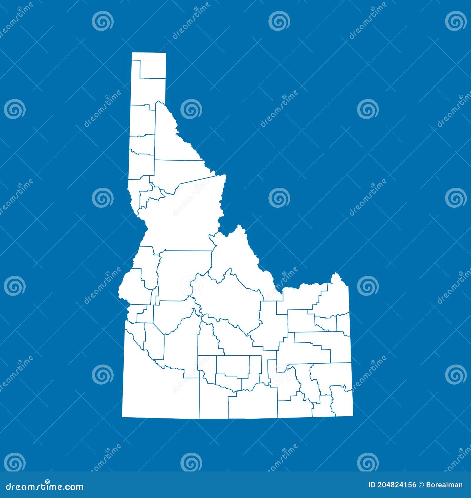 Mapa de idaho ilustración del vector. Ilustración de idaho - 204824156