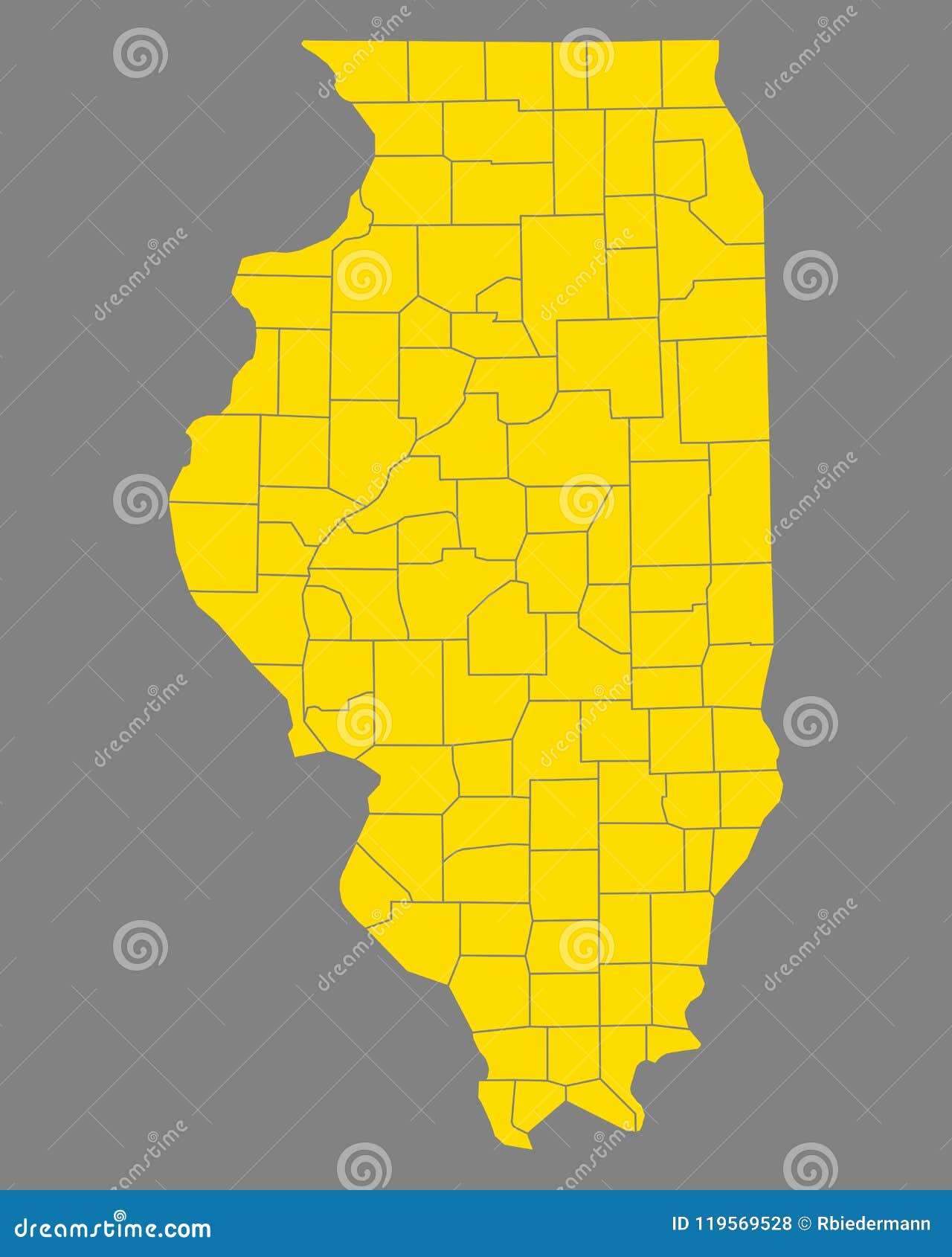Mapa de Illinois ilustração do vetor. Ilustração de curso - 119569528