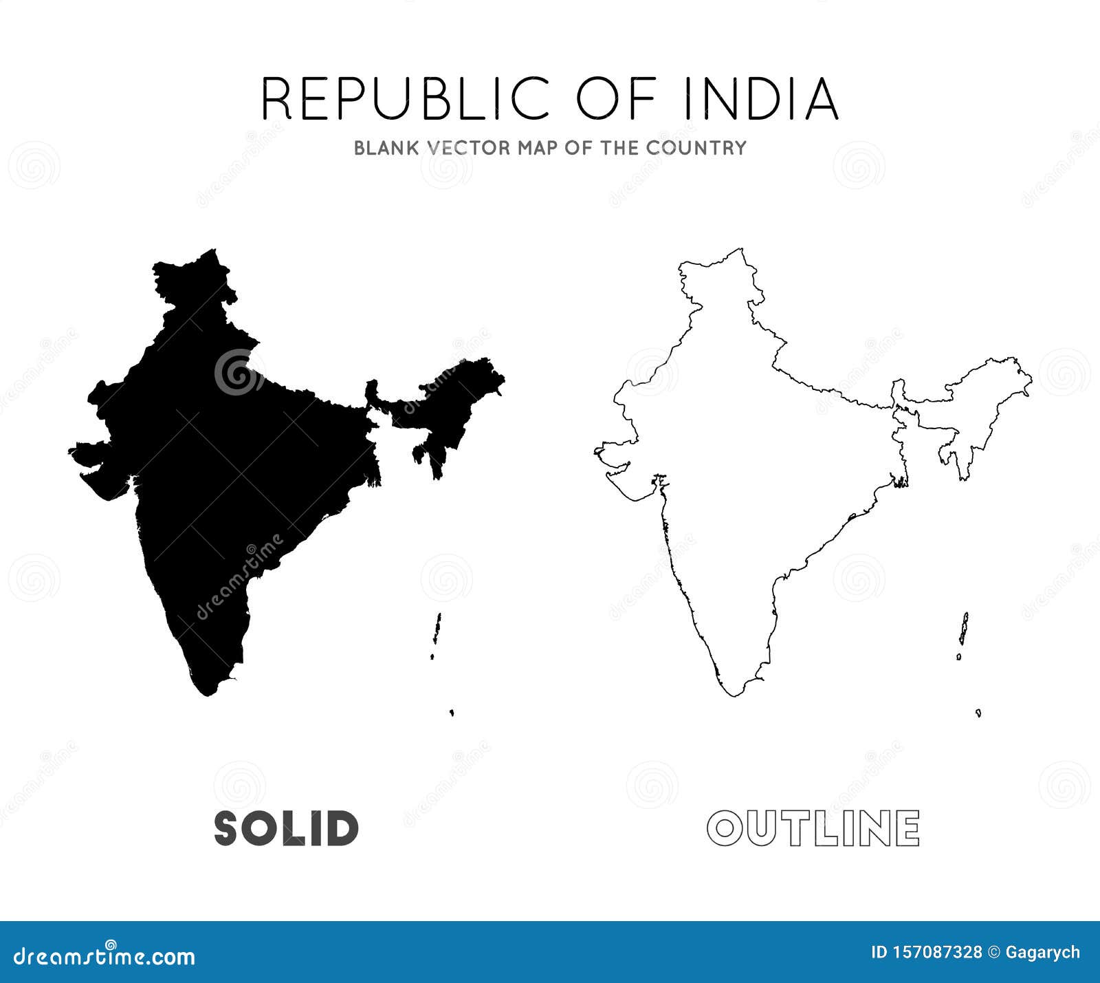 Mapa de India ilustración del vector. Ilustración de frontera - 157087328
