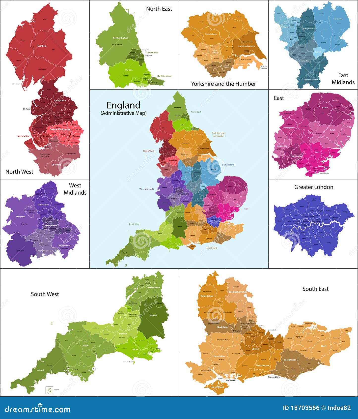 Mapa de Inglaterra ilustração do vetor. Ilustração de beira - 18703586