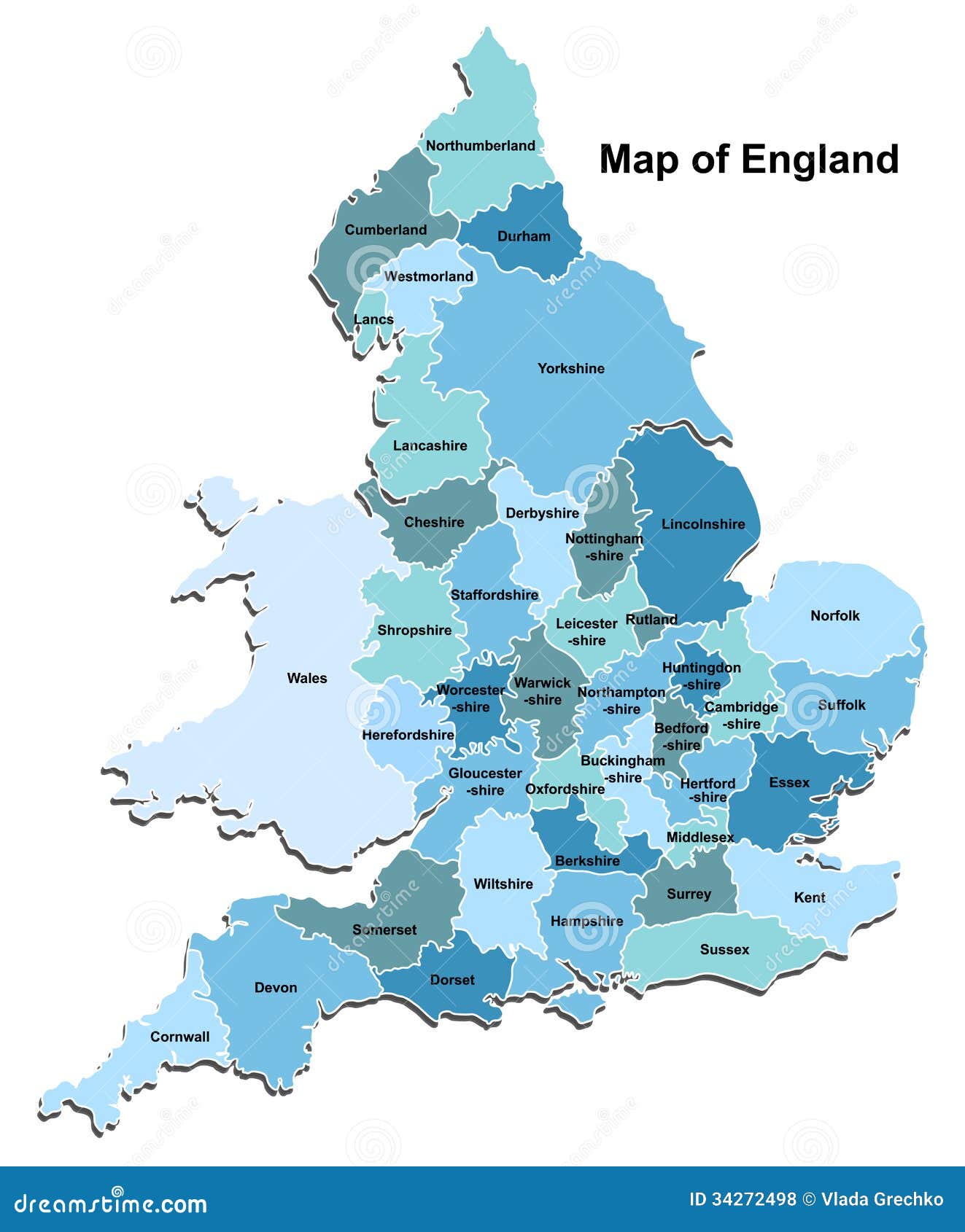 Mapa de Inglaterra ilustração do vetor. Ilustração de capital - 34272498
