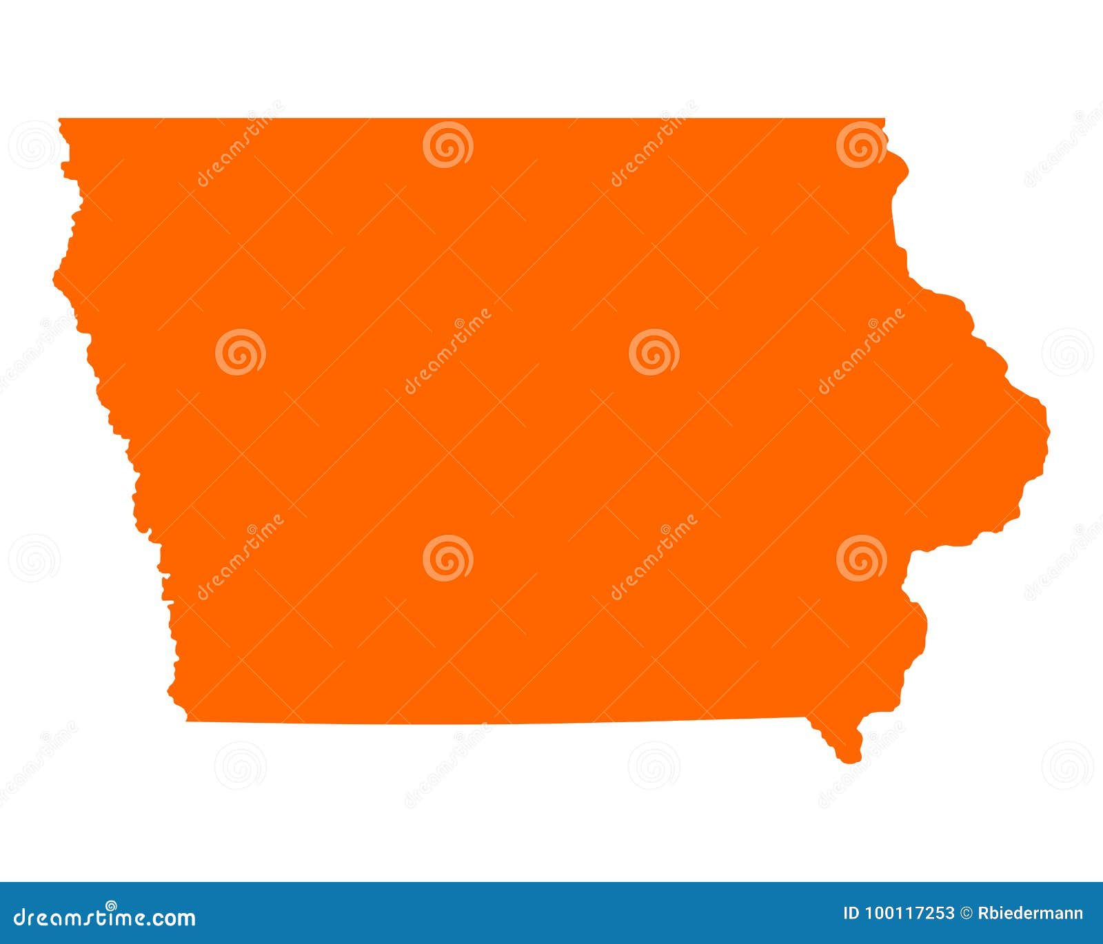 Mapa de Iowa ilustração do vetor. Ilustração de contorno - 100117253