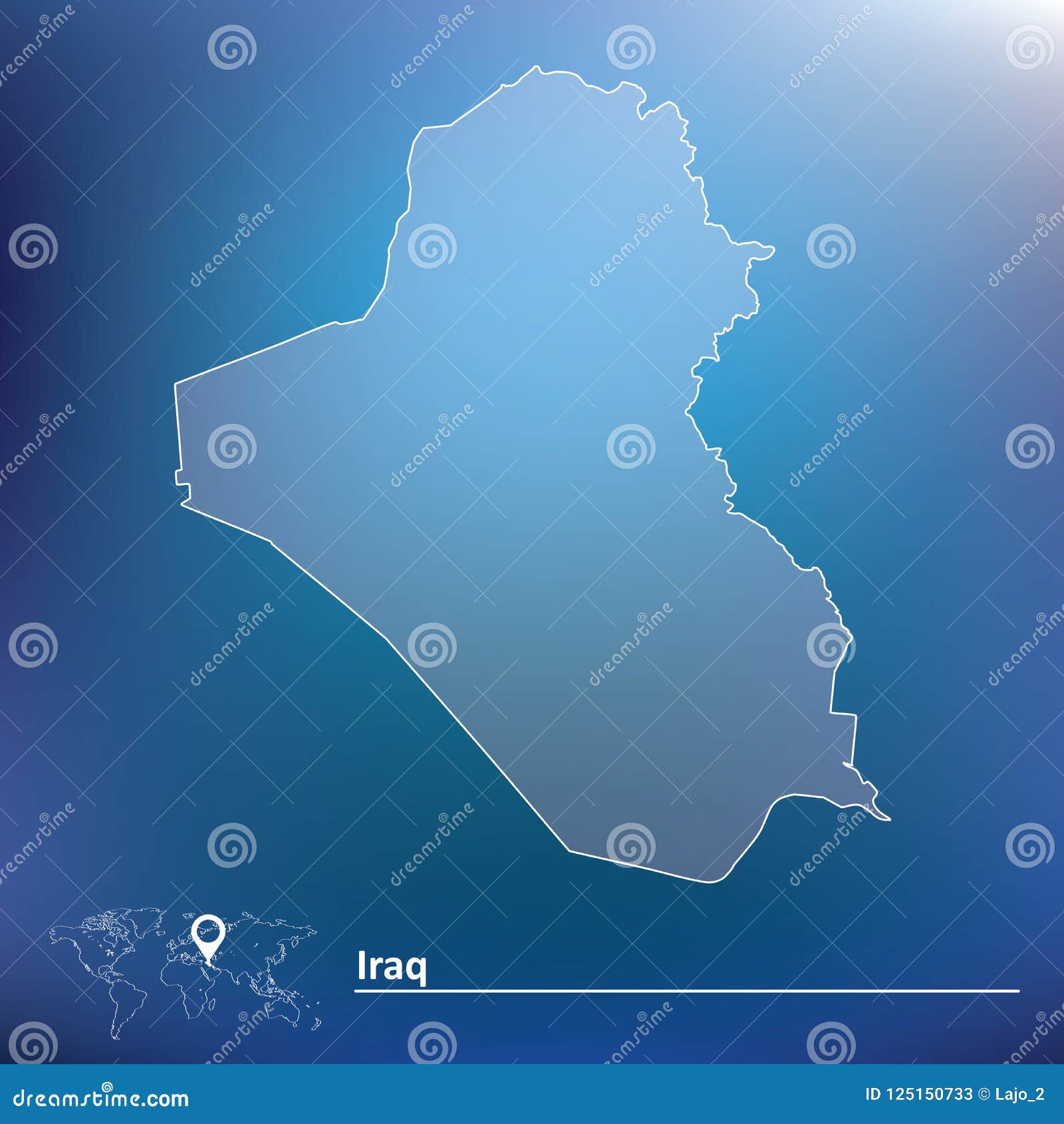 Mapa de Iraque ilustração do vetor. Ilustração de bandeira - 125150733