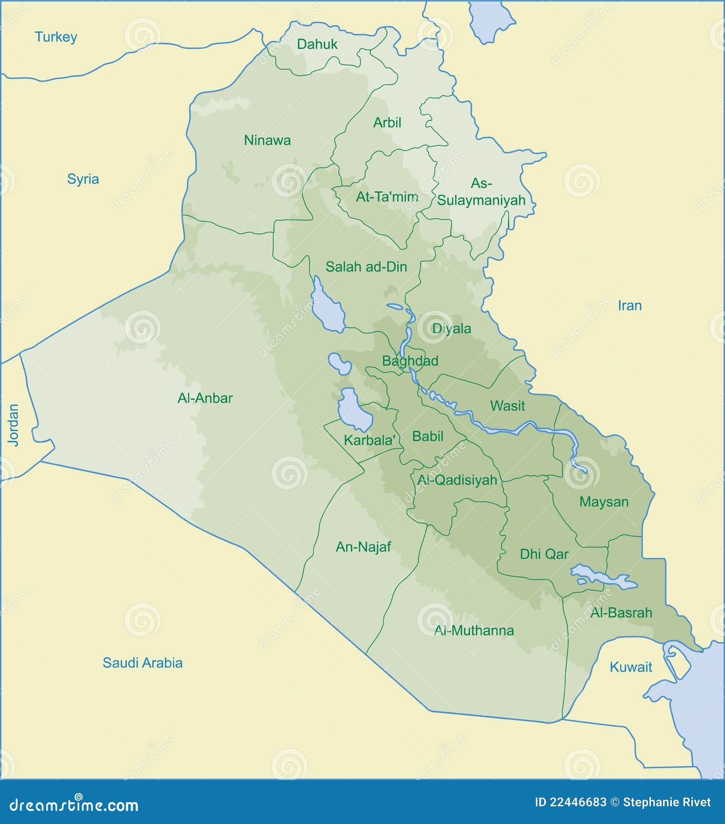 Mapa de Iraque ilustração do vetor. Ilustração de deserto - 22446683