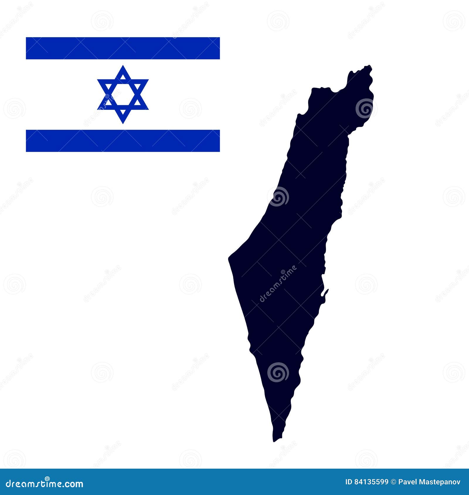 Mapa De Israel Pintado Na Cor Da Bandeira Ilustração do Vetor ...