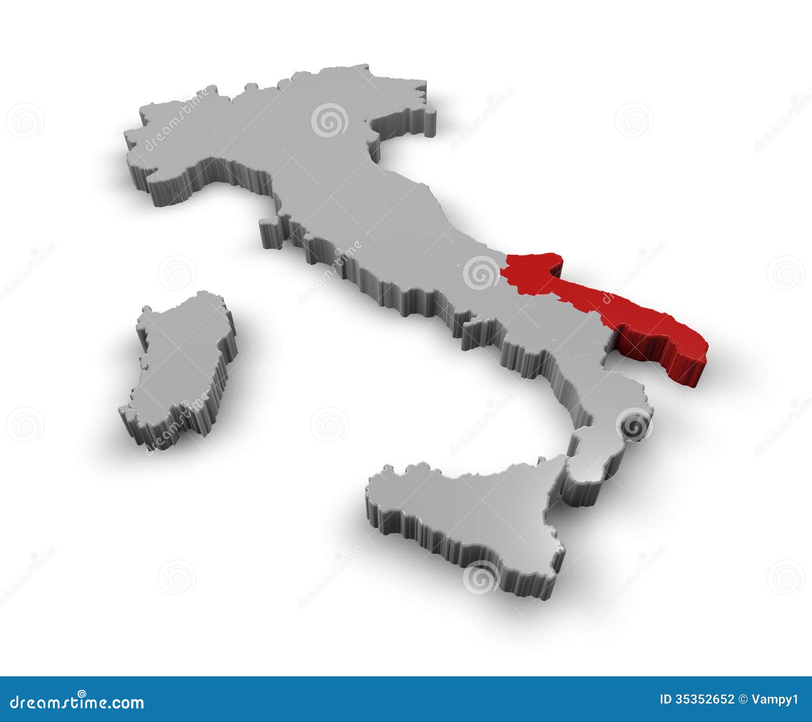 Mapa de Italia Puglia stock de ilustración. Ilustración de piamontés ...