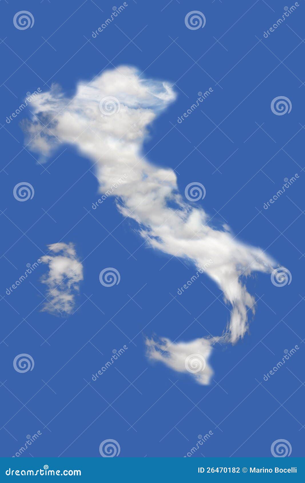 Mapa De Italy Feito Das Nuvens Ilustração Stock - Ilustração de nuvens ...
