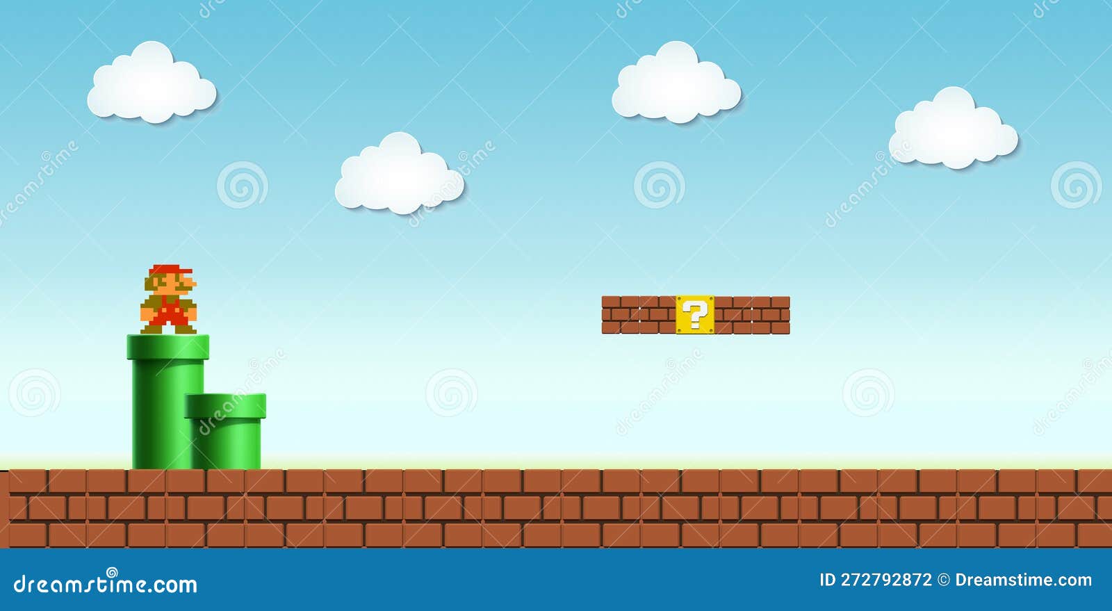 Mapa De Juegos De Mario Bros Retro Fotografía editorial - Ilustración ...