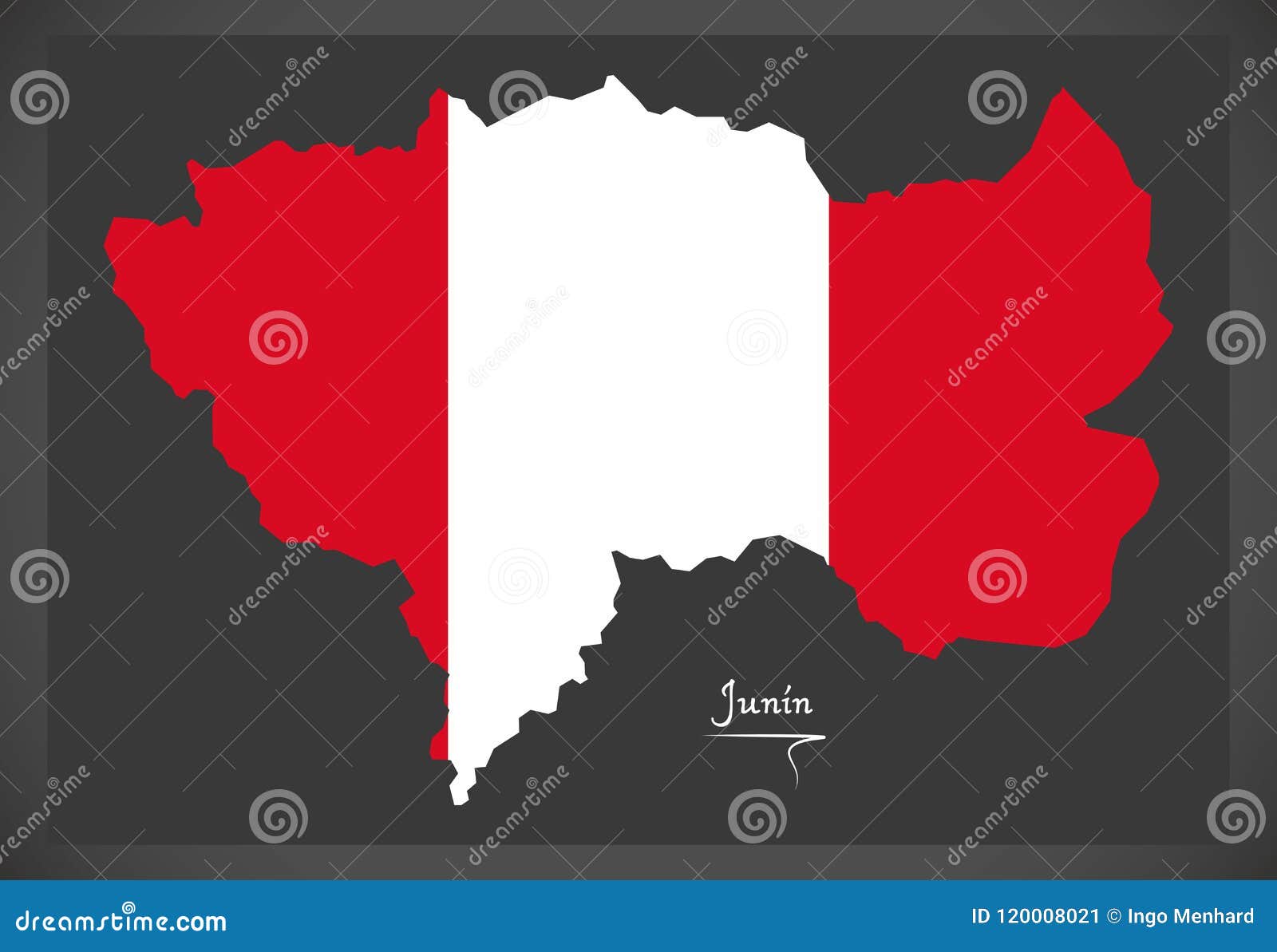 Mapa De Junin Con El Ejemplo Peruano De La Bandera Nacional Ilustración ...