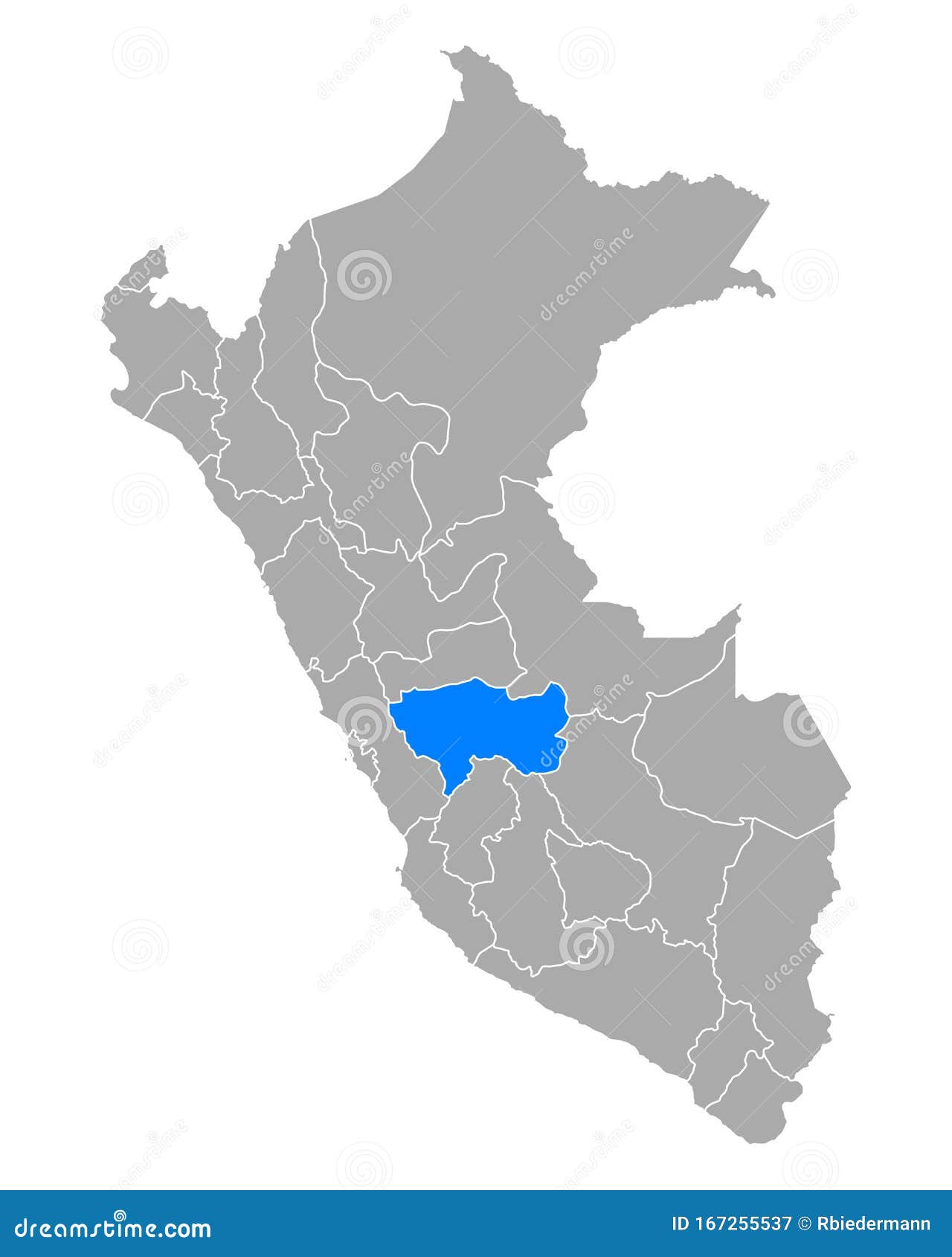 Mapa de Junín en Perú ilustración del vector. Ilustración de contorno - 167255537