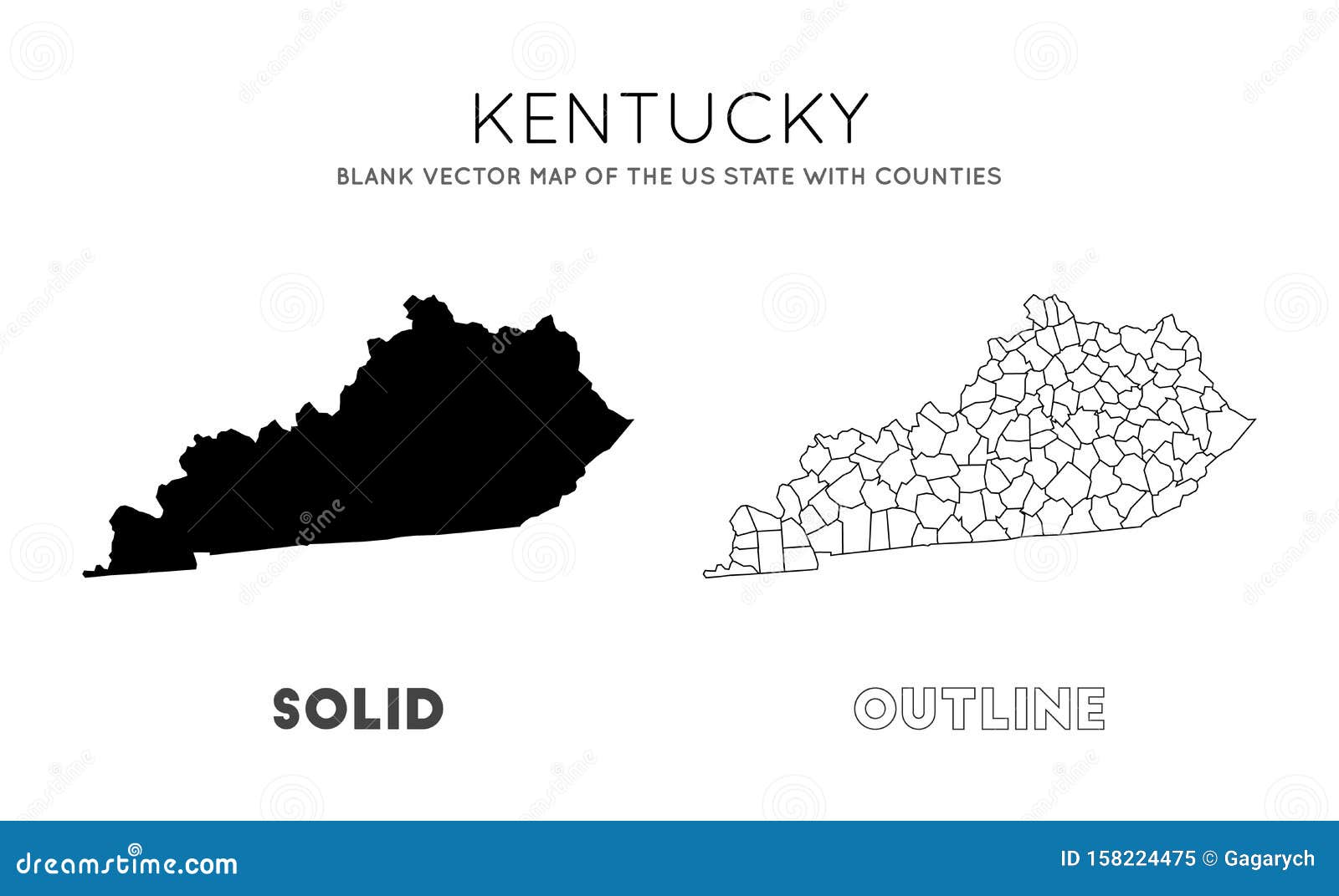 Mapa de Kentucky ilustración del vector. Ilustración de visita - 158224475