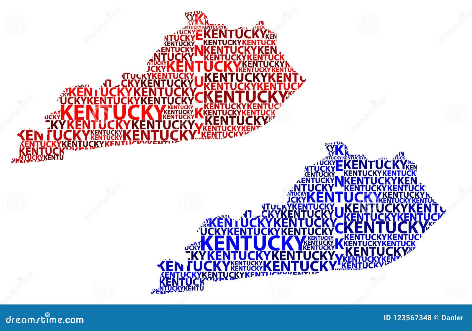 Mapa De Kentucky - Ejemplo Del Vector Ilustración del Vector ...