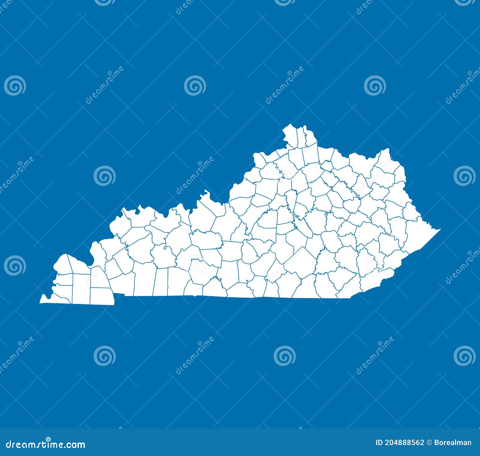 Mapa de kentucky ilustración del vector. Ilustración de unido - 204888562
