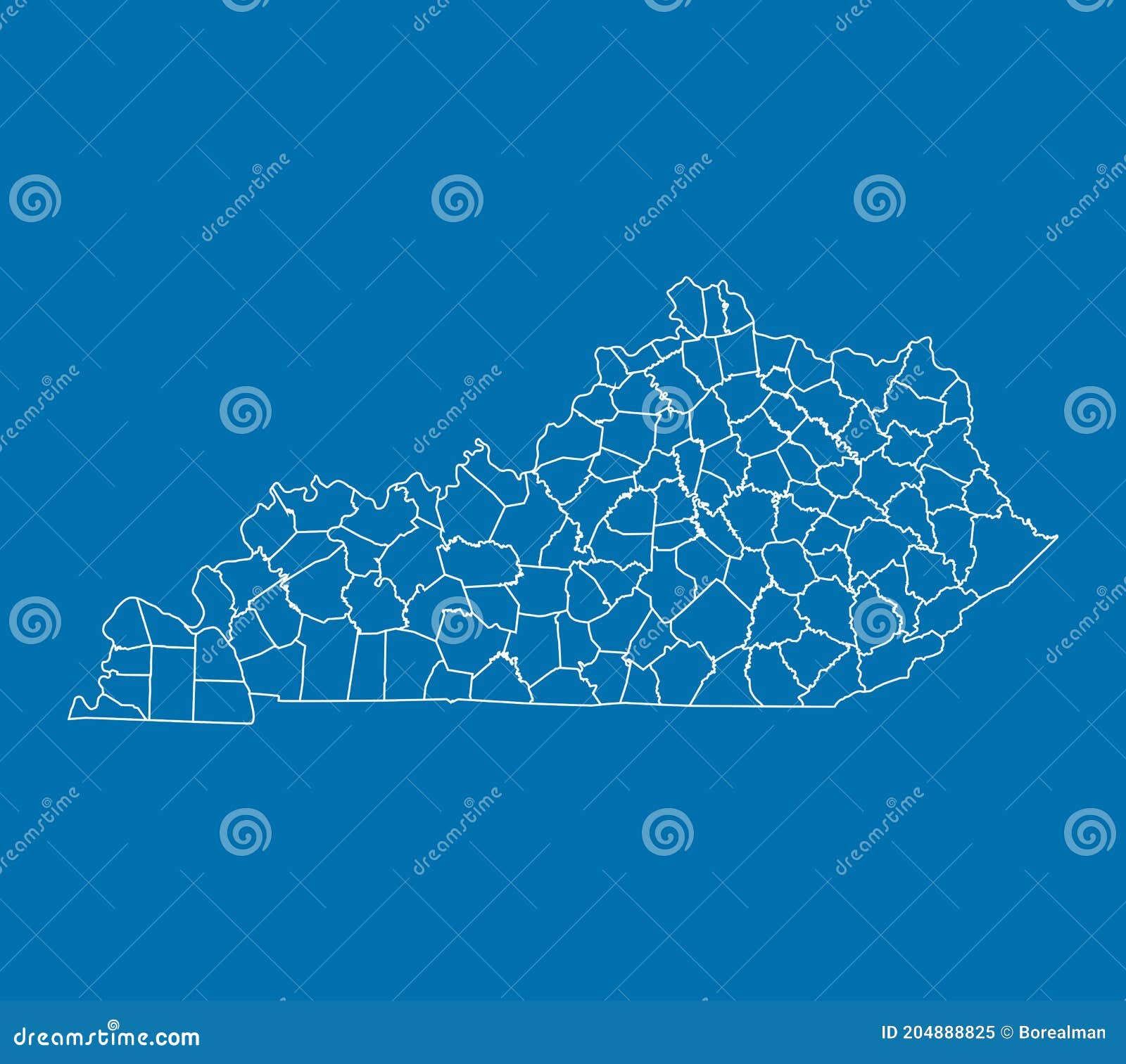 Mapa de kentucky ilustración del vector. Ilustración de turismo - 204888825