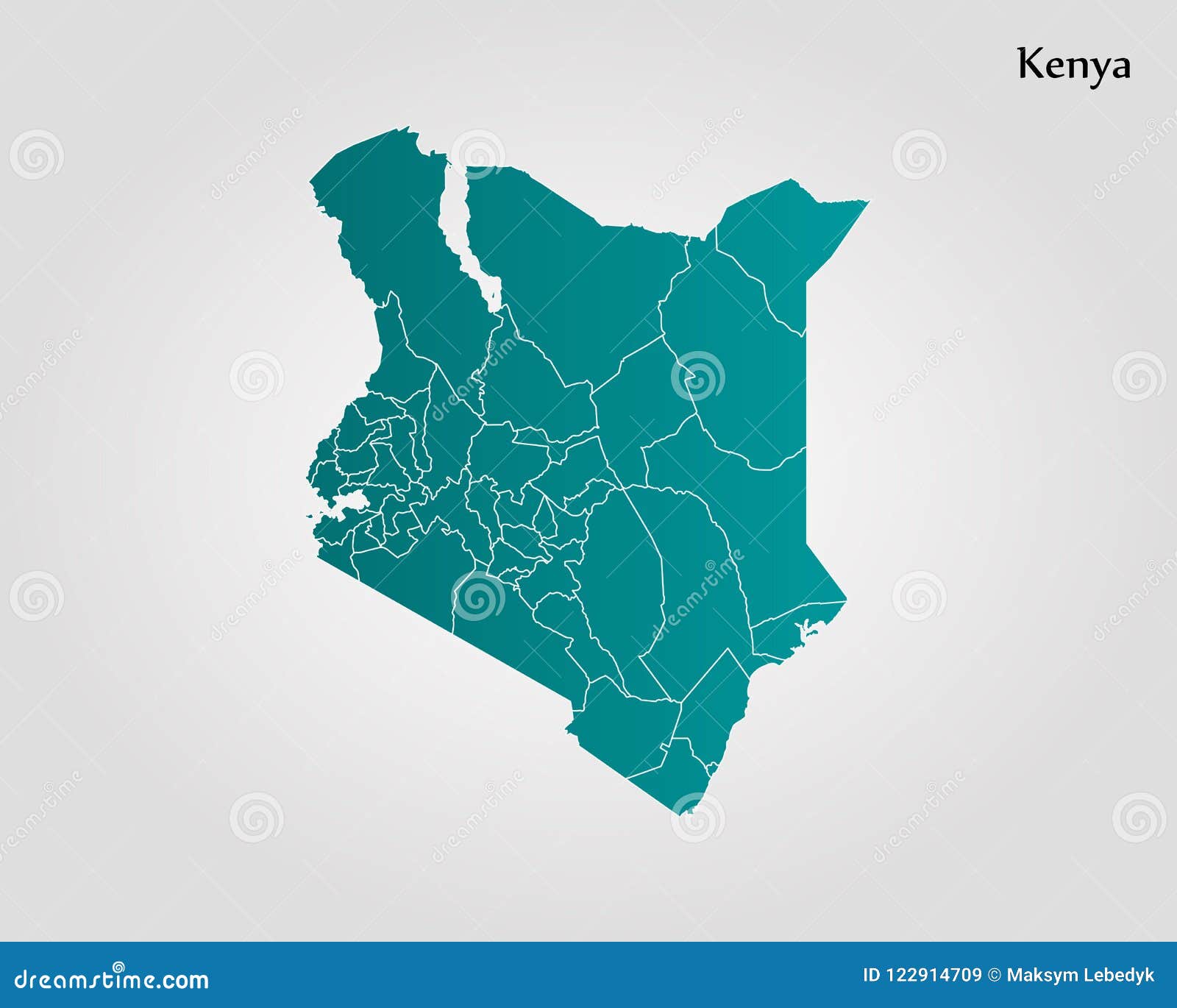 Mapa de Kenya ilustração stock. Ilustração de imagem - 122914709