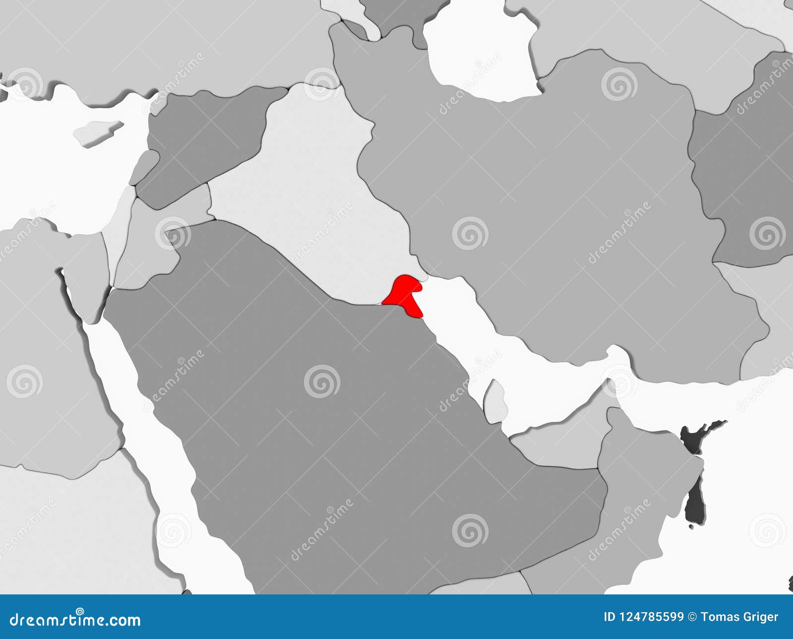 Mapa de kuwait ilustração stock. Ilustração de mundo - 124785599