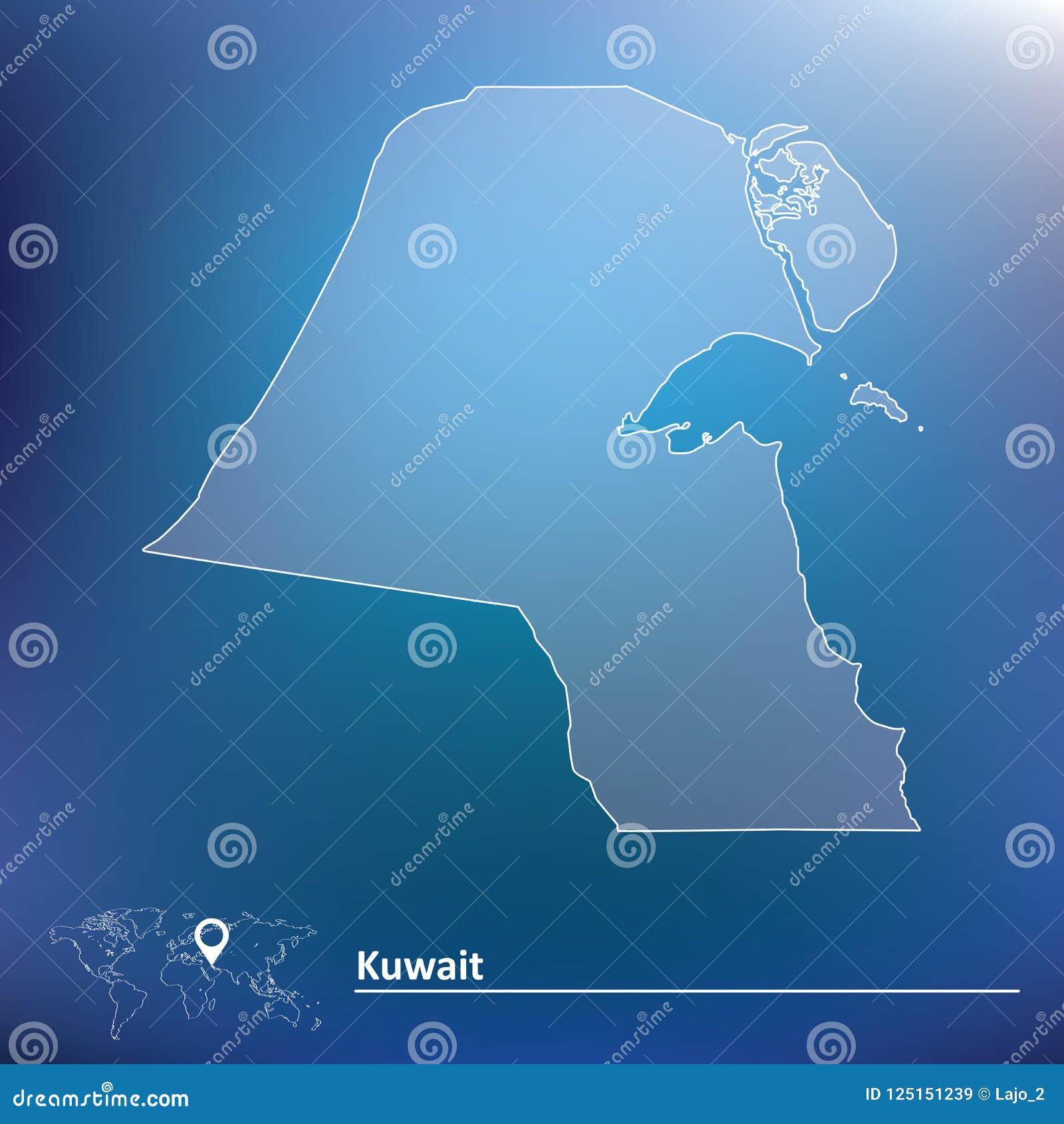 Mapa de kuwait ilustração do vetor. Ilustração de geografia - 125151239