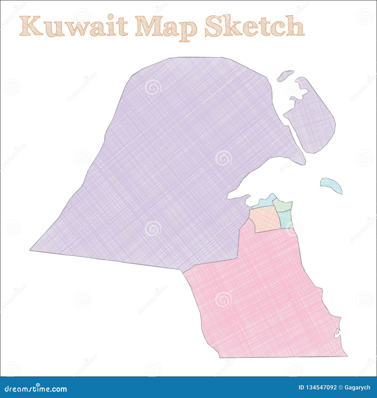 Mapa de Kuwait ilustración del vector. Ilustración de correspondencia ...