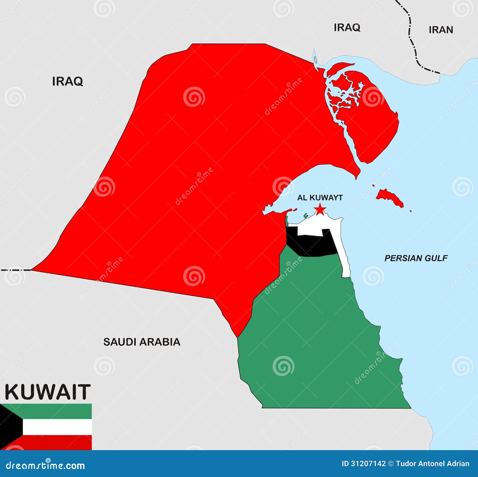 Mapa de Kuwait stock de ilustración. Ilustración de fondo - 31207142
