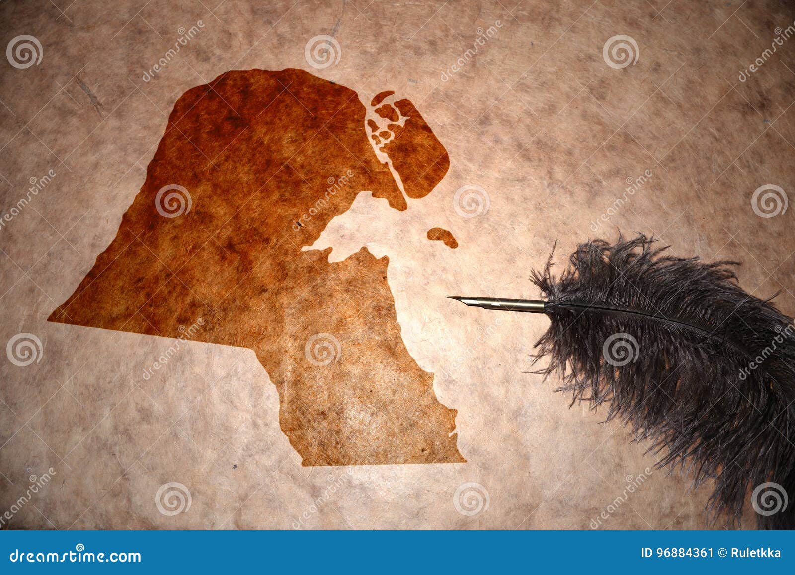 Mapa de Kuwait del vintage imagen de archivo. Imagen de correspondencia ...