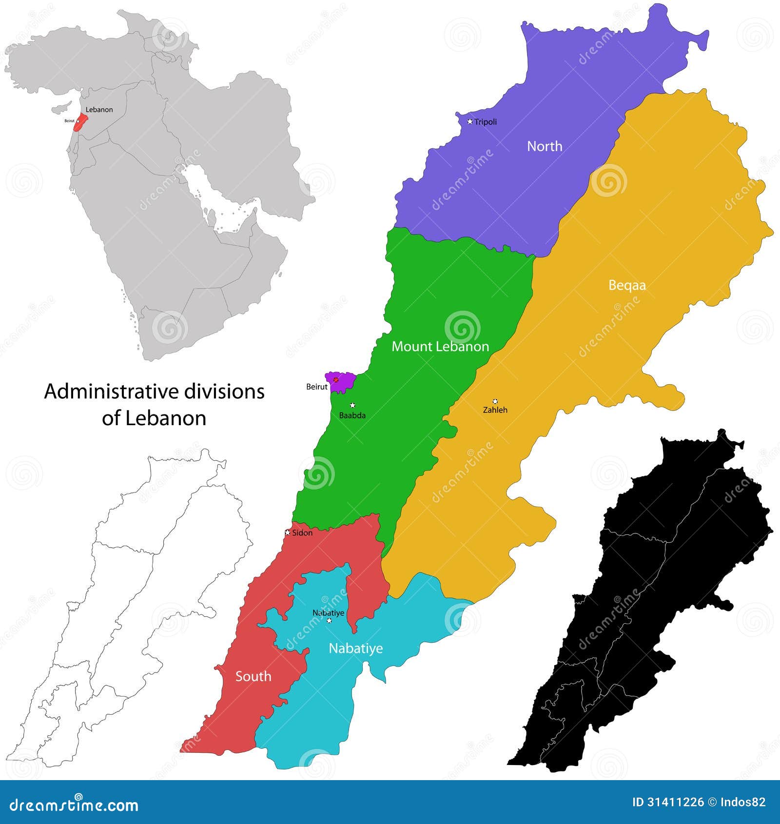 Mapa de Líbano ilustración del vector. Ilustración de extracto - 31411226