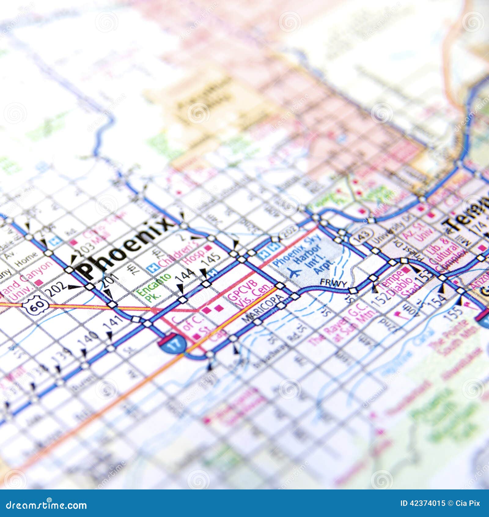 Mapa De La Carretera De Phoenix Arizona Imagen de archivo - Imagen de ...