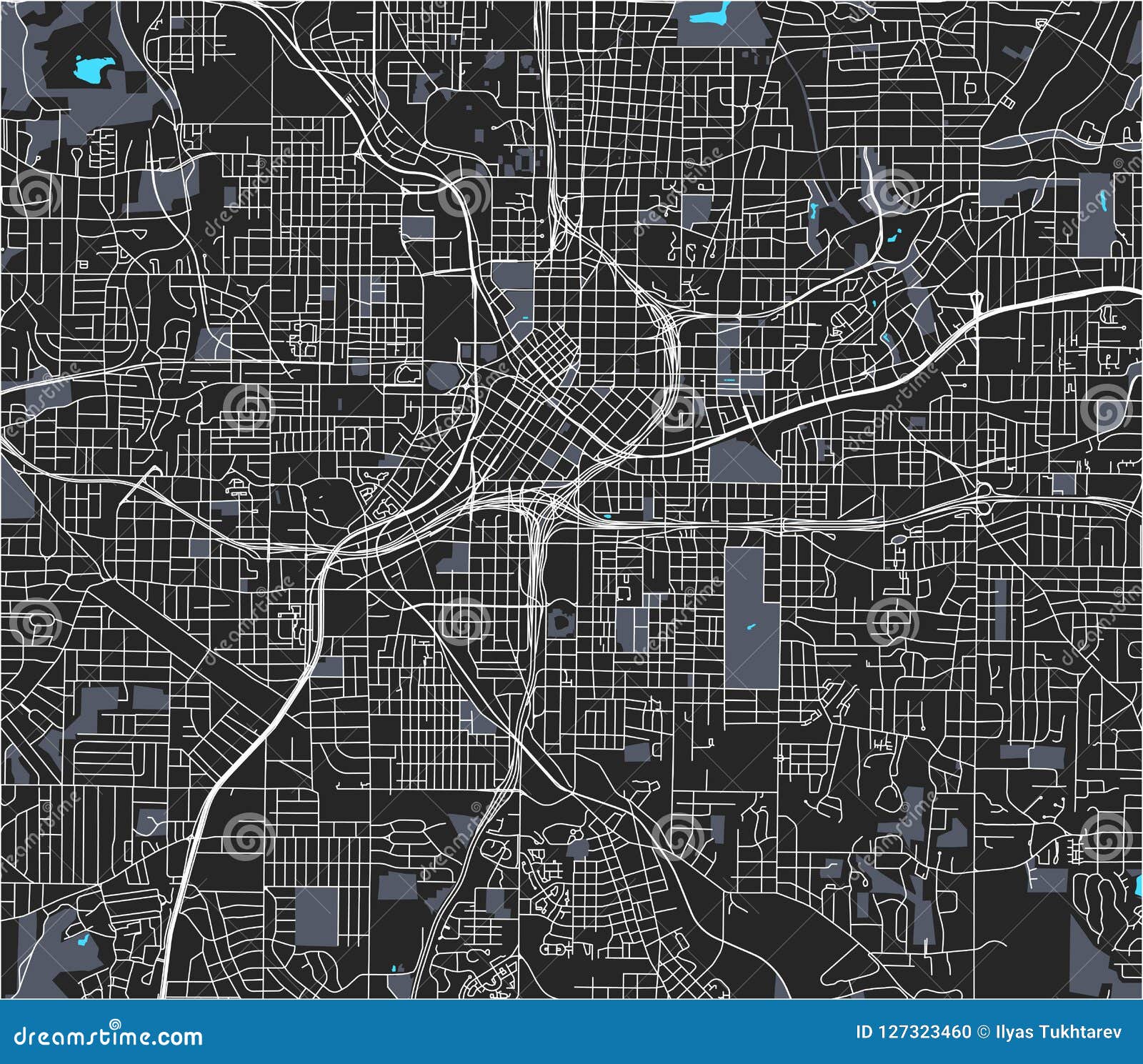 Mapa De La Ciudad De Atlanta, Los E.E.U.U. Foto de archivo - Imagen de ...