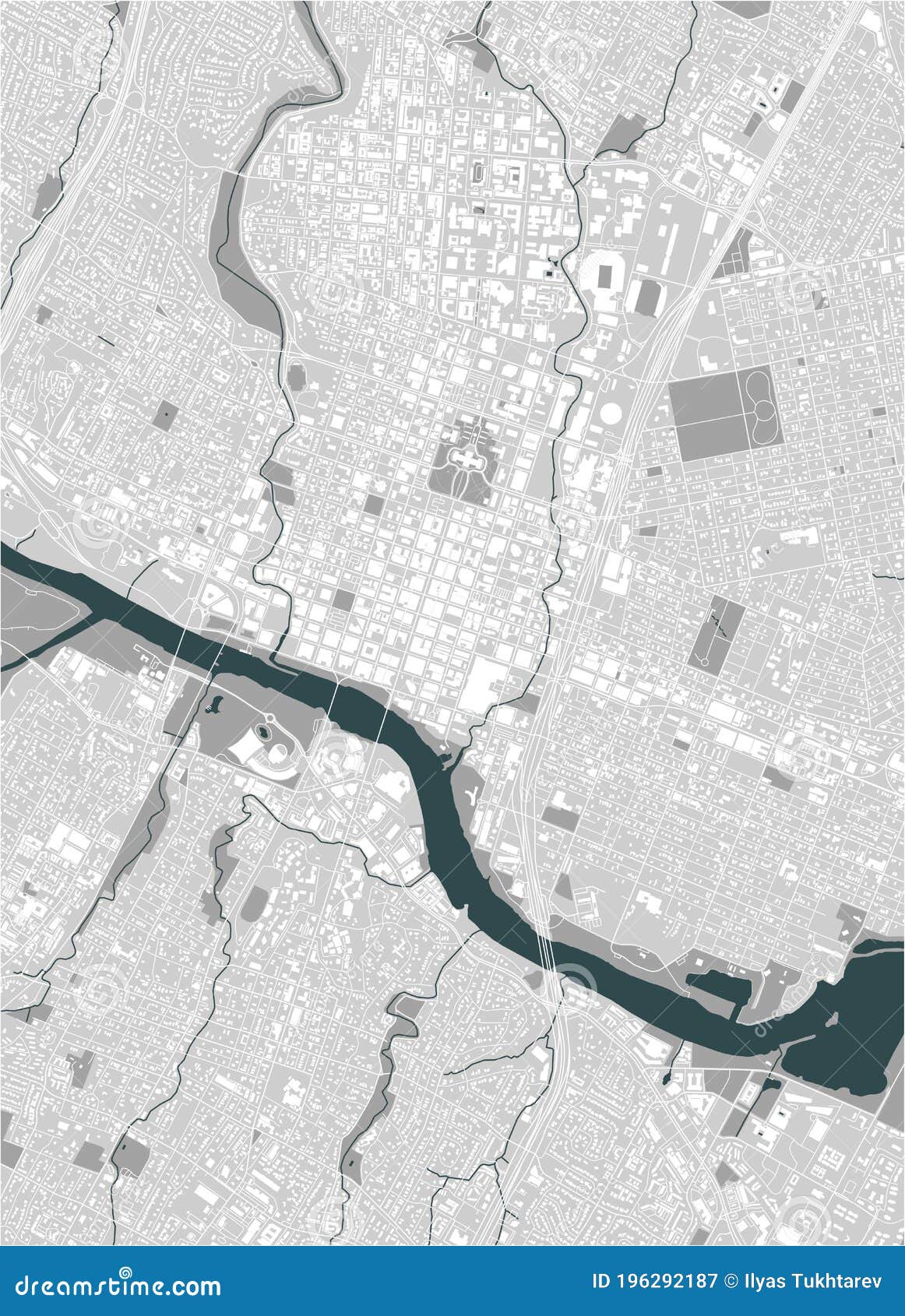 Mapa De La Ciudad De Austin Texas Usa Ilustración del Vector ...