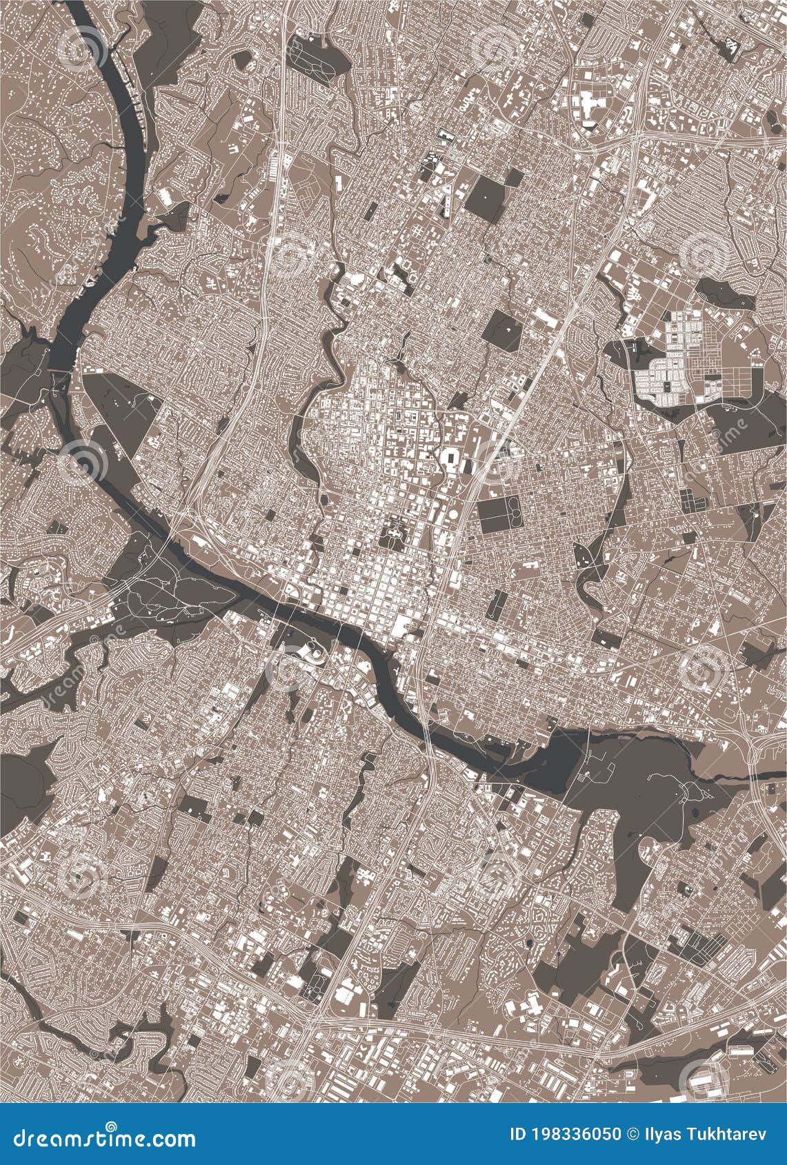 Mapa De La Ciudad De Austin Texas Usa Foto de archivo - Imagen de plan ...