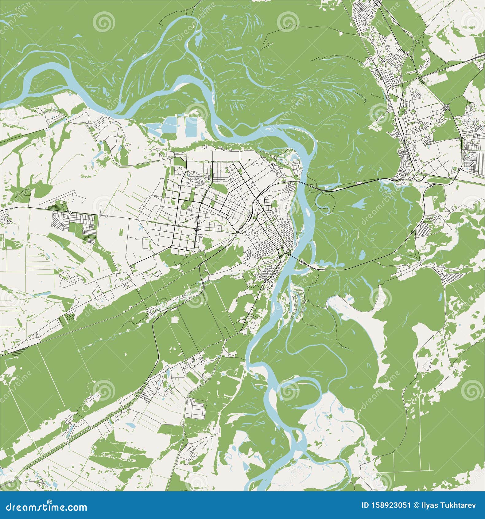 Mapa De La Ciudad De Barnaul, Rusia Stock de ilustración - Ilustración de escala, pista: 158923051