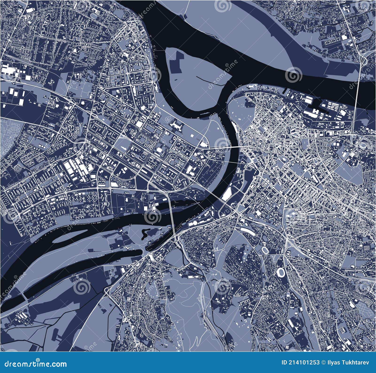 Mapa De La Ciudad De Belgrado Serbia Ilustración del Vector ...