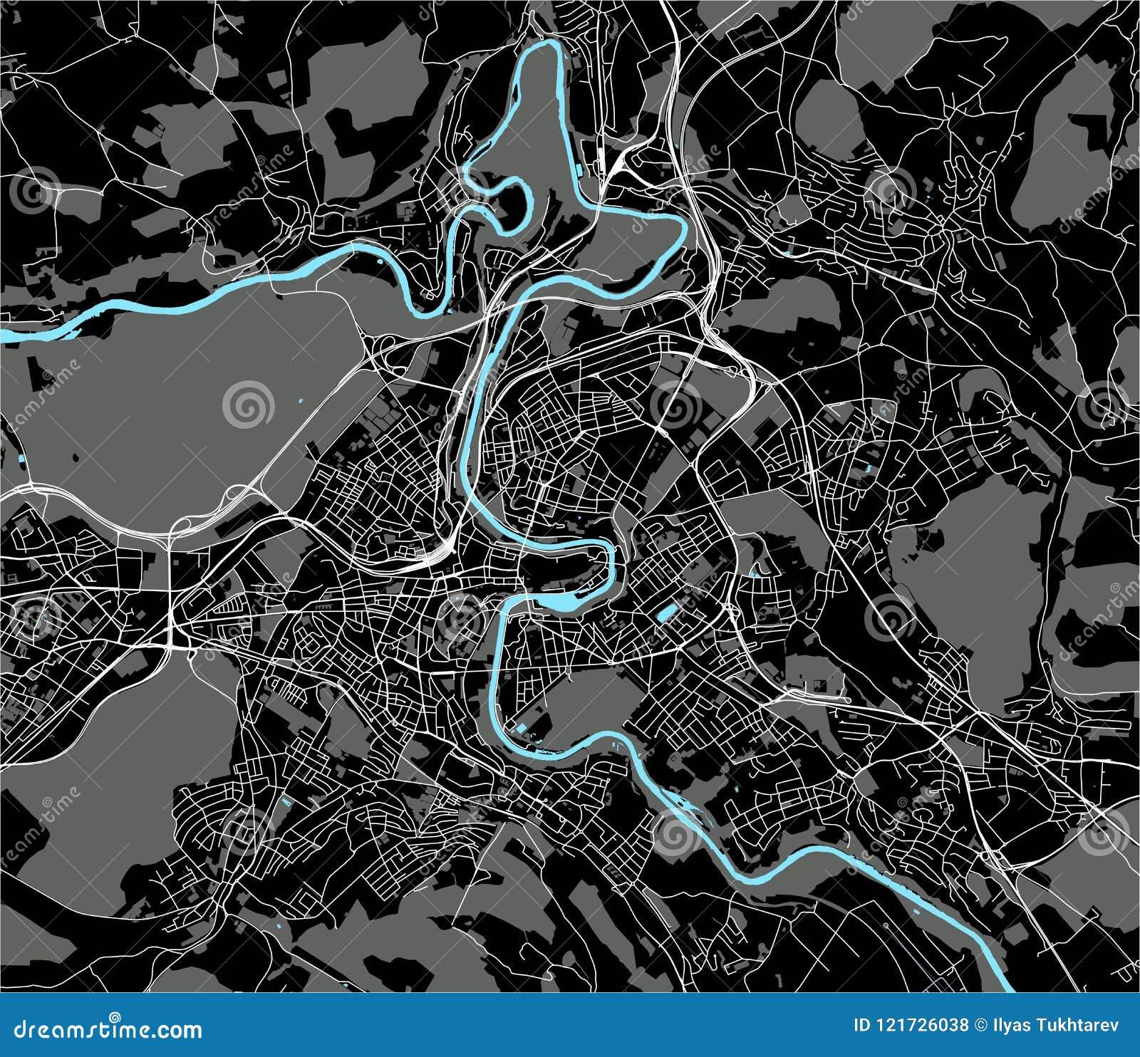 Mapa De La Ciudad De Berna, Suiza Ilustración del Vector - Ilustración ...