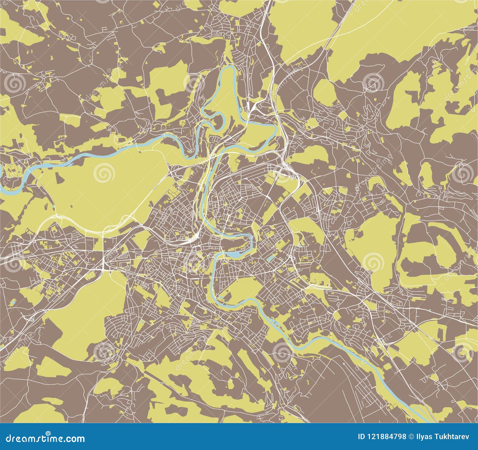 Mapa De La Ciudad De Berna, Suiza Ilustración del Vector - Ilustración ...