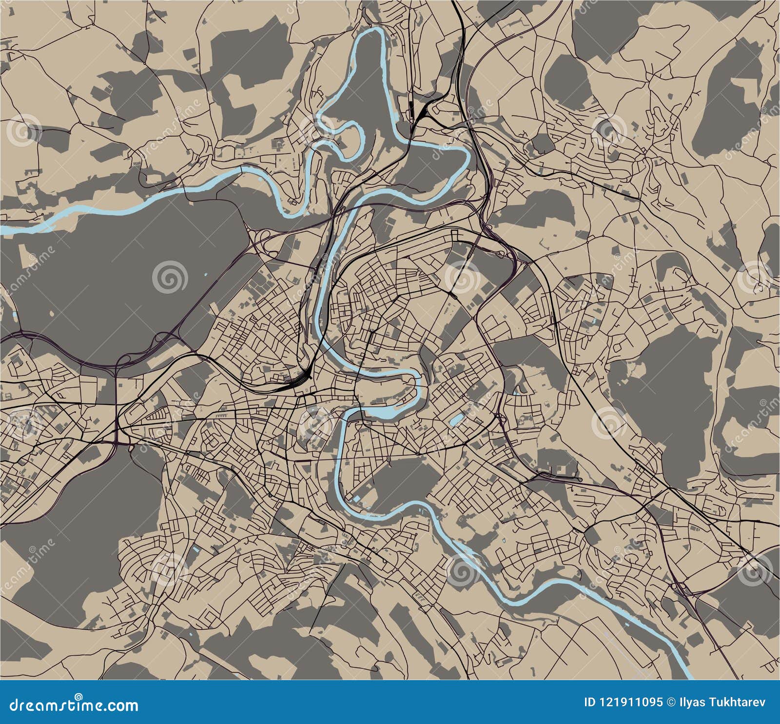 Mapa De La Ciudad De Berna, Suiza Stock de ilustración - Ilustración de ...