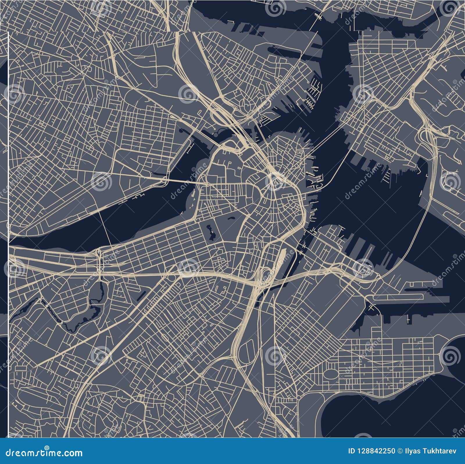 Mapa De La Ciudad De Boston, Los E.E.U.U. Foto de archivo - Imagen de ...
