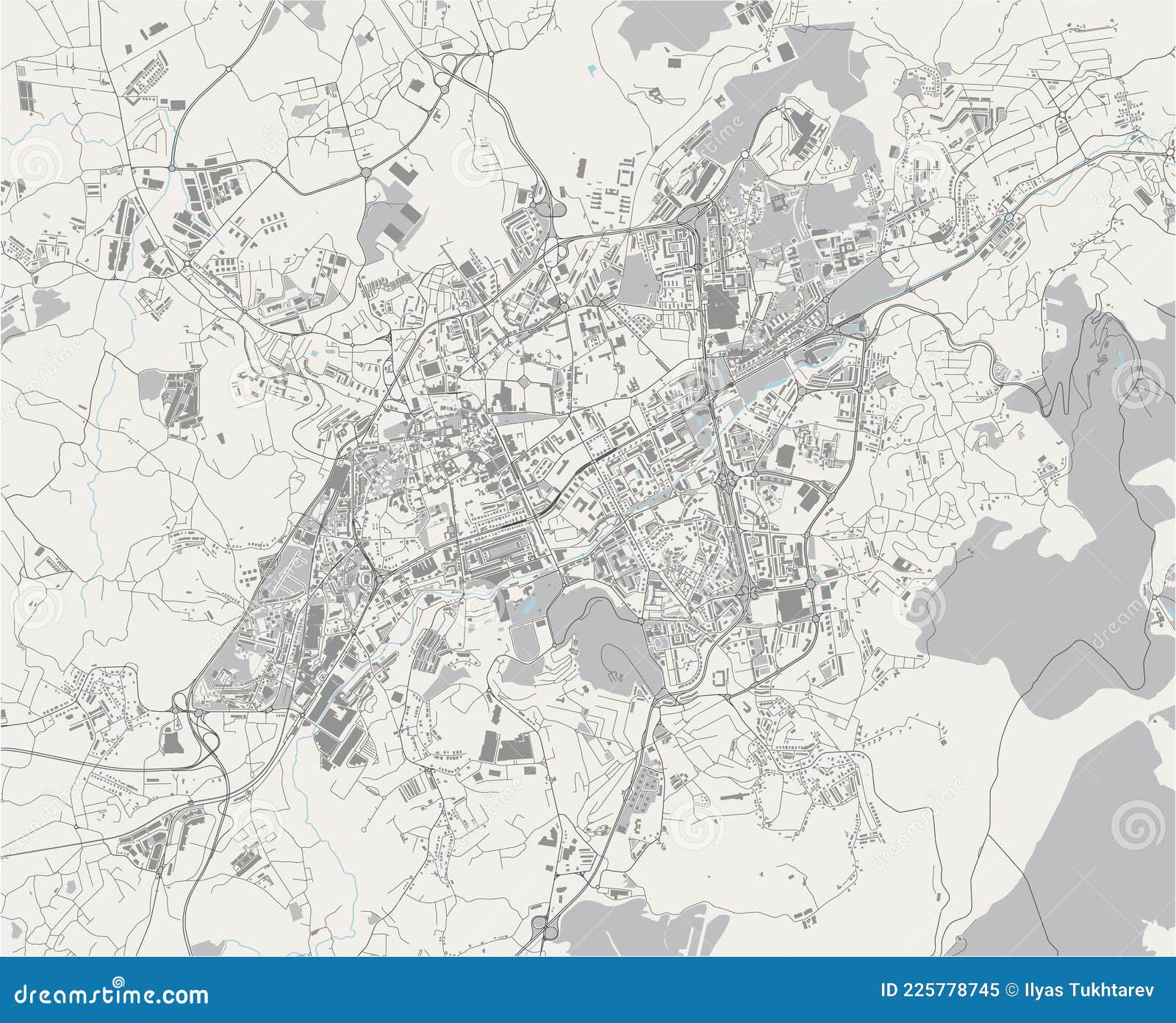 Mapa De La Ciudad De Braga Portugal Ilustración del Vector ...
